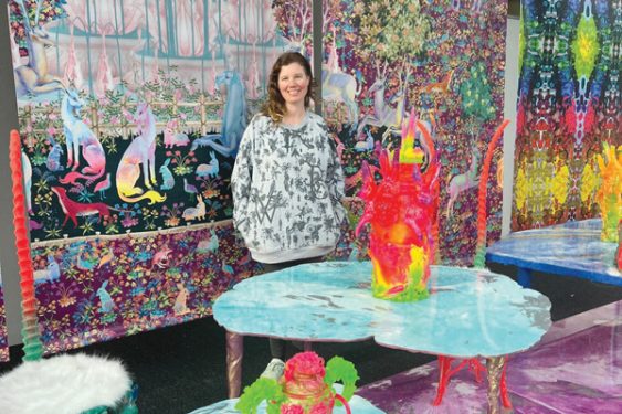 Kate Rohde with Glass Cube artwork - Bayside News